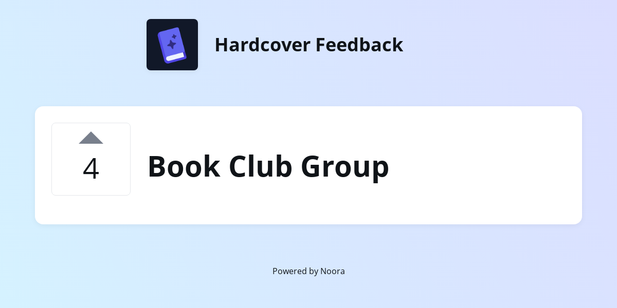 Book Club Group | Feature Requests | Hardcover